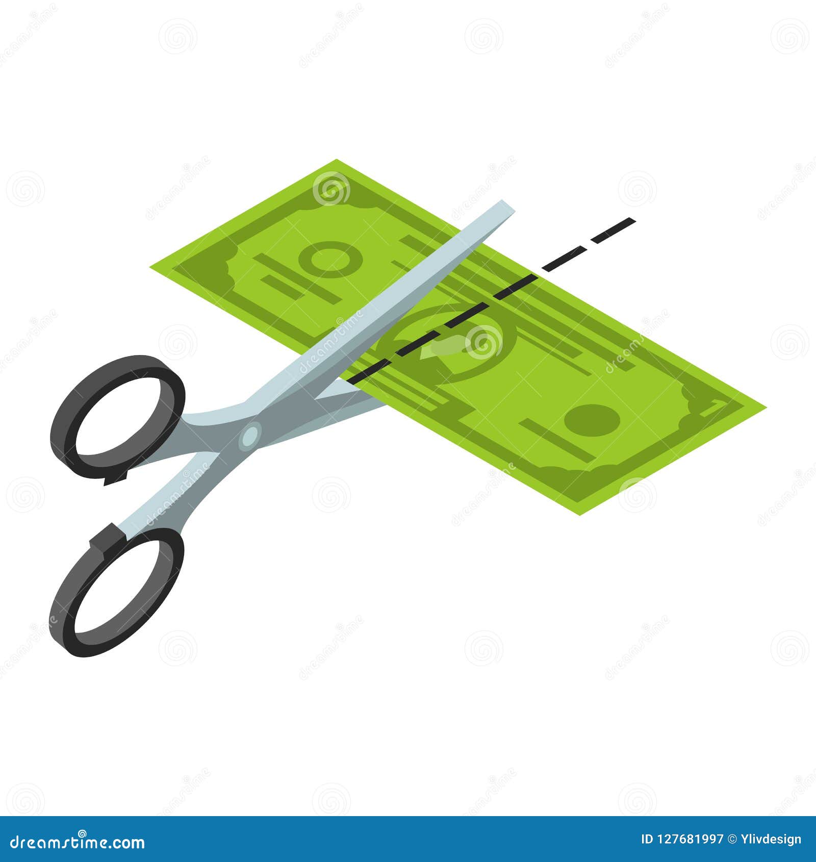 Cut Half Dollar Icon, Isometric Style Stock Vector - Illustration of ...