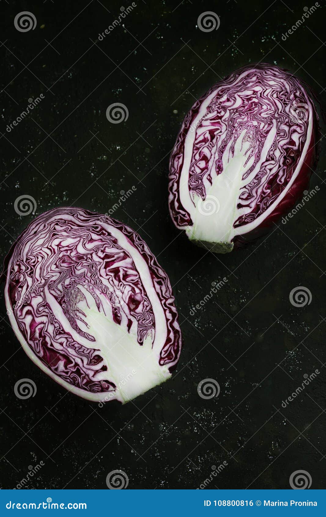 Cut in half red cabbage stock photo. Image of leaf, background - 108800816