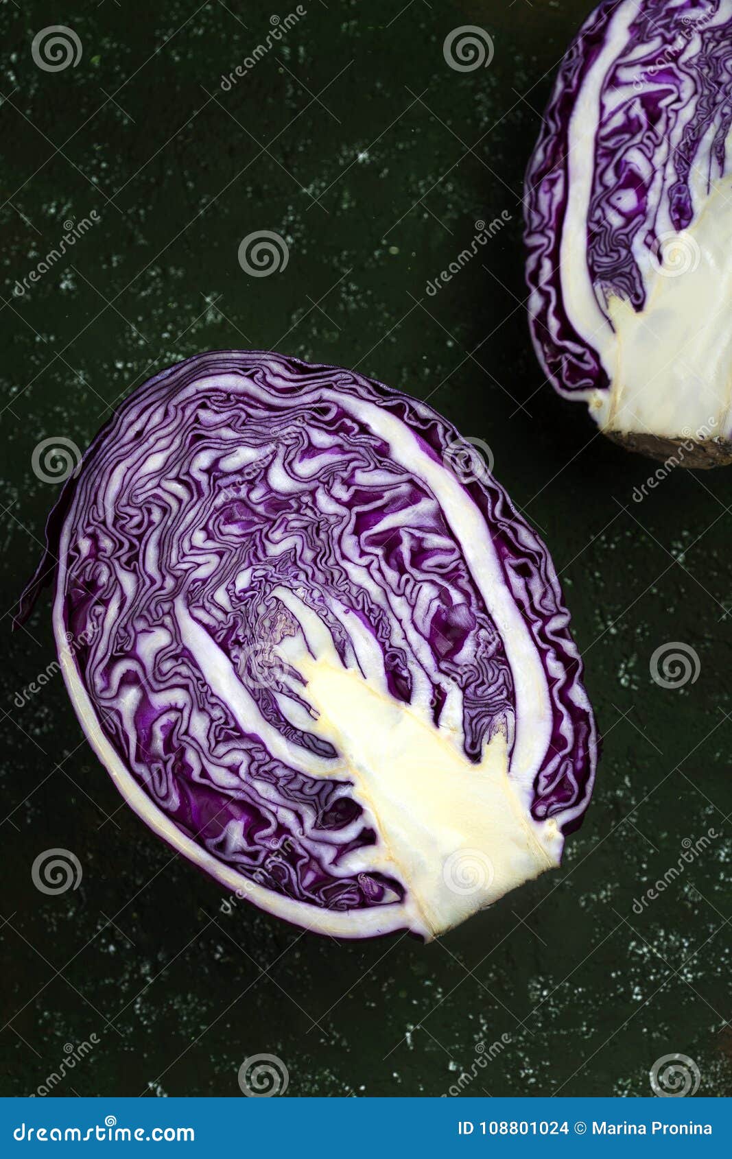 Cut in half red cabbage stock photo. Image of natural - 108801024