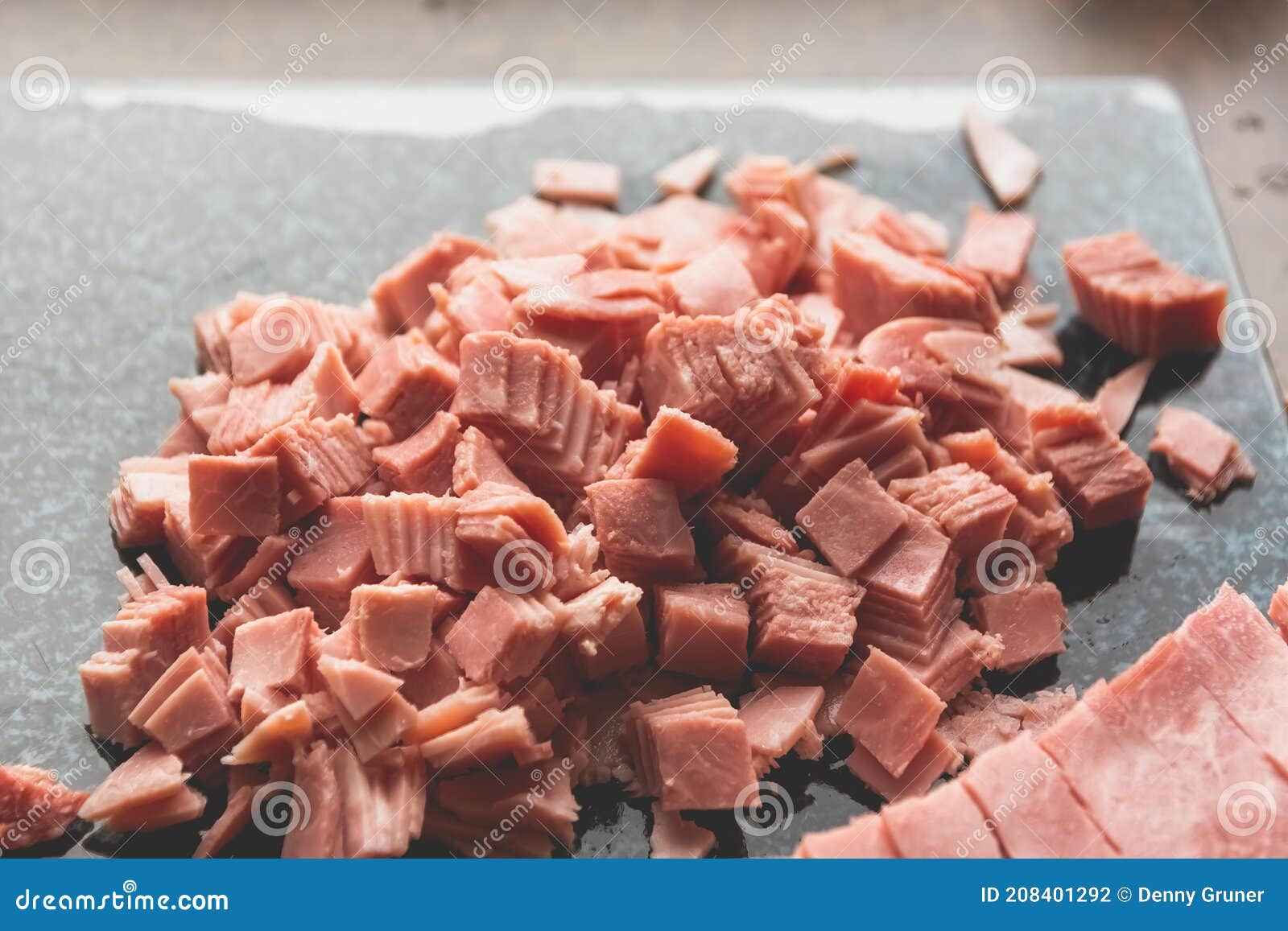 Cut Ham on a Tray in the Kitchen Stock Photo - Image of product, fresh ...