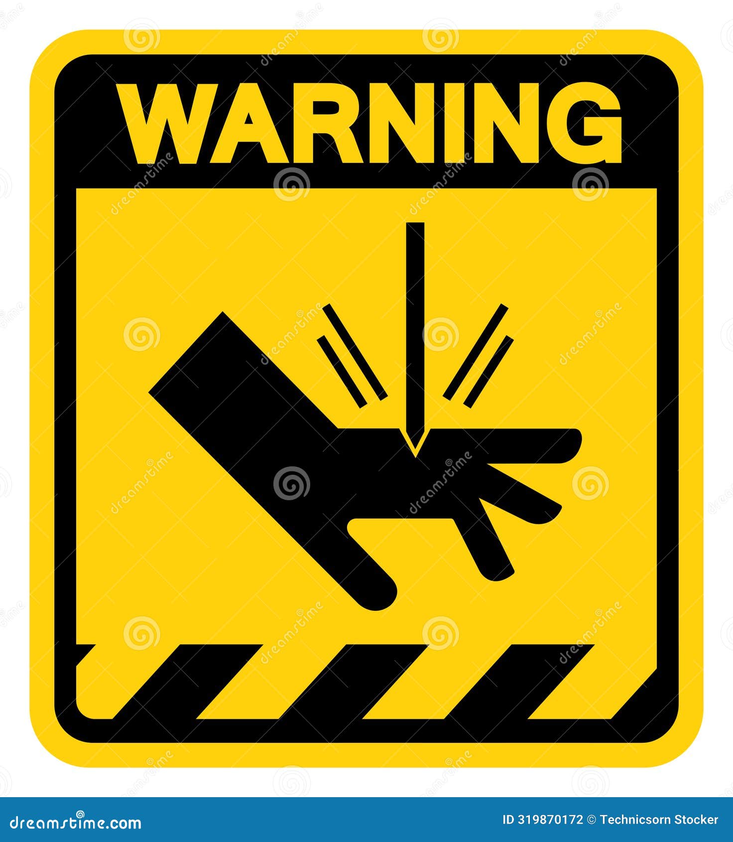 Cut Hazard Hazard Warning Sign, Vector Illustration, Isolate on White ...