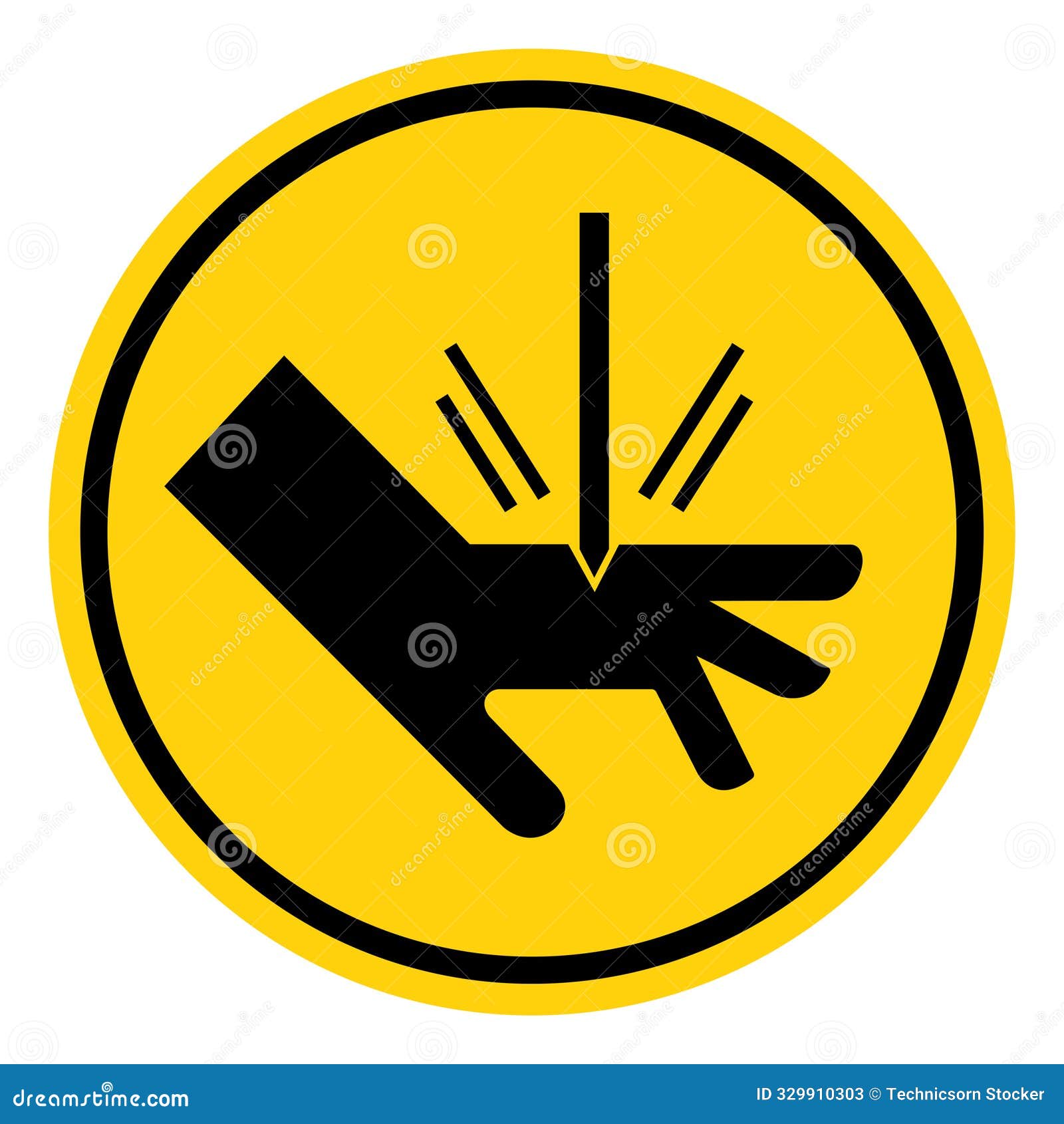 Cut Hazard Hazard Warning Sign, Vector Illustration, Isolate on White ...