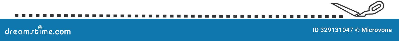 Cut Here Line Icon Pack Symbol. Paper Cut Icon With Dotted Line ...