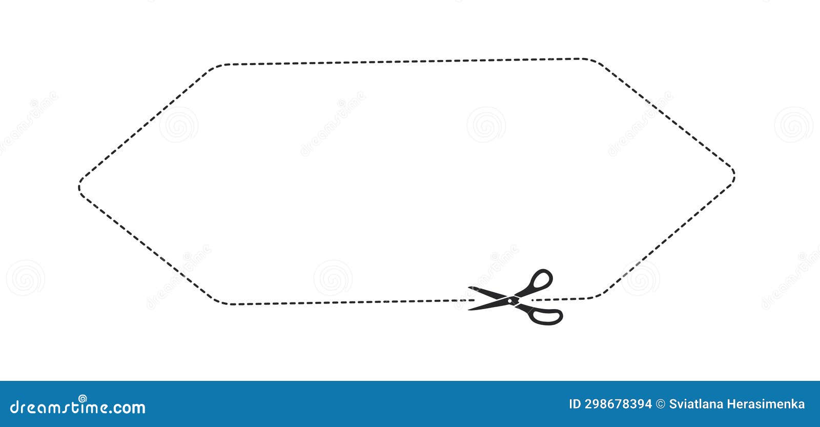 Cut Here Scissors.Scissors and Dotted Line Stock Illustration ...