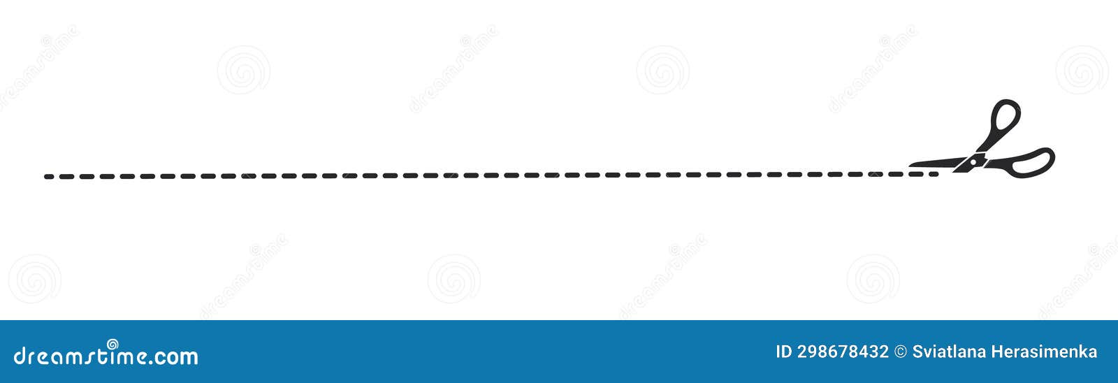 Cut Here Scissors.Scissors and Dotted Line Stock Vector - Illustration ...