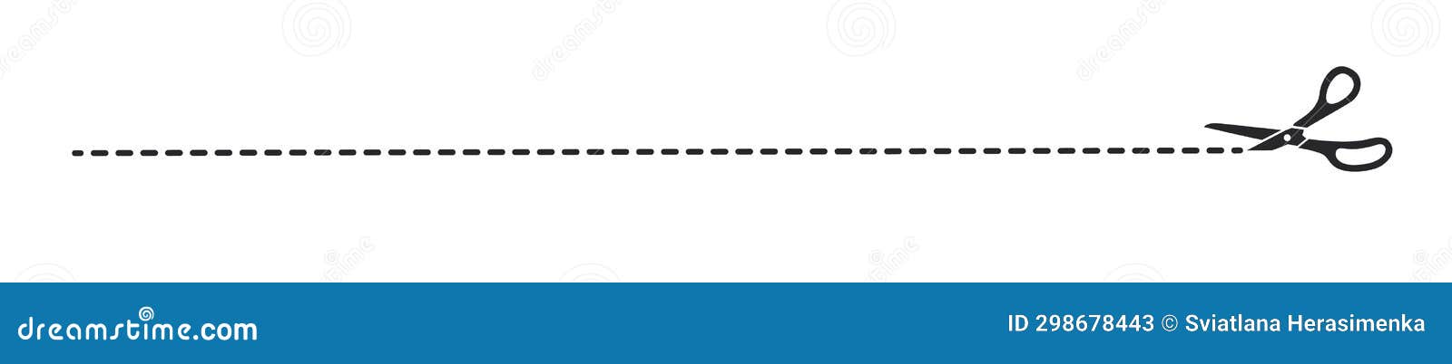 Cut Here Scissors.Scissors and Dotted Line Stock Vector - Illustration ...