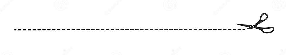 Cut Here Scissors.Scissors and Dotted Line Stock Vector - Illustration ...