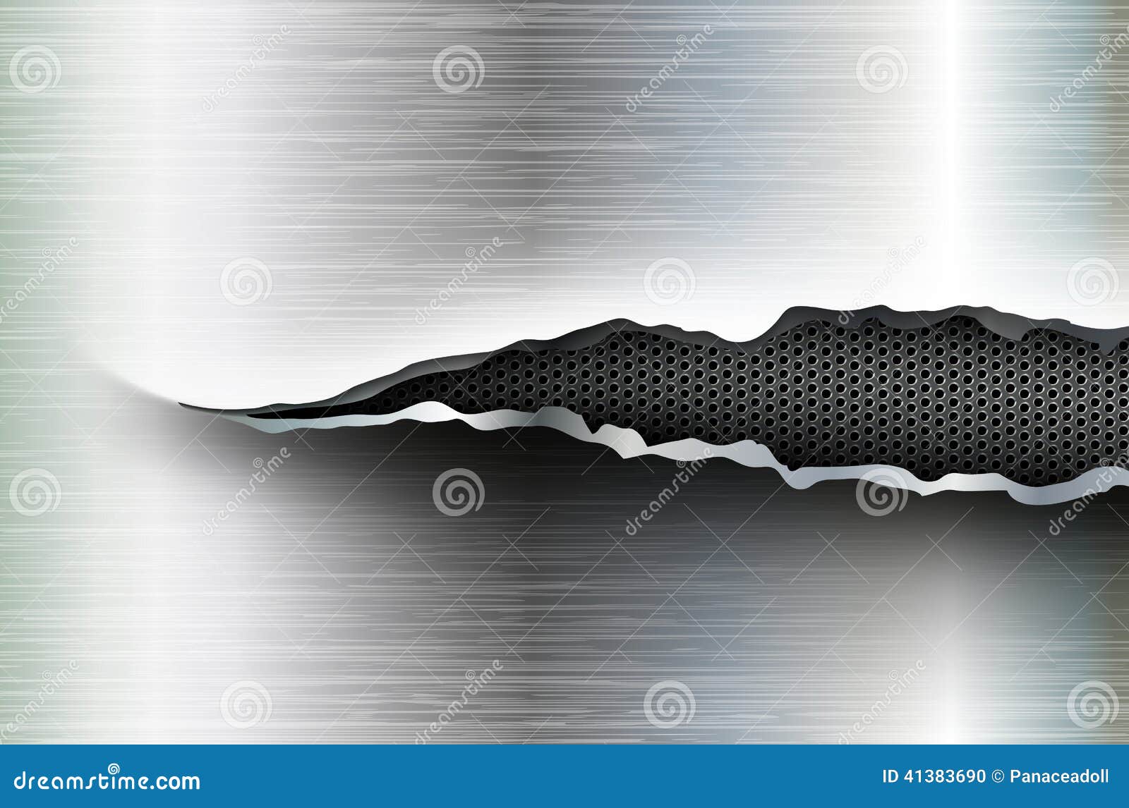 Cut a hole in the metal stock vector. Illustration of slashed - 41383690