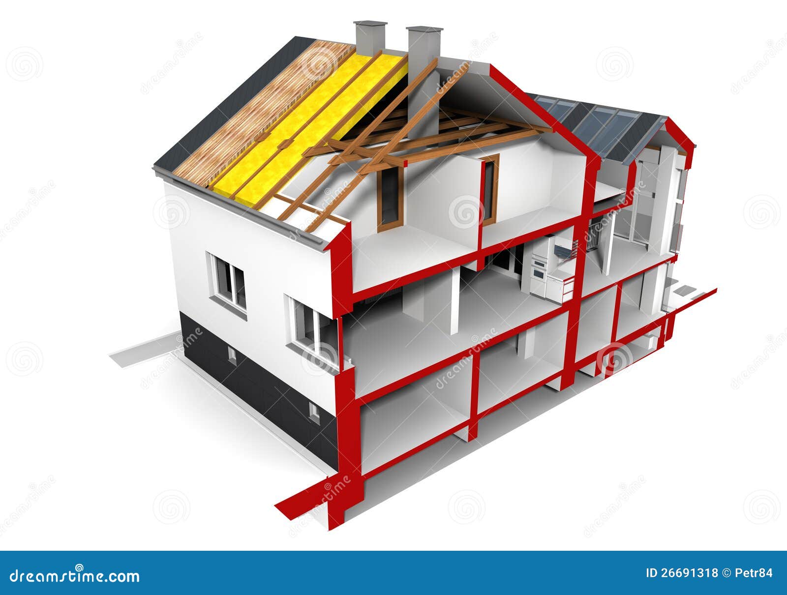 Cut of a house stock illustration. Illustration of energy - 26691318