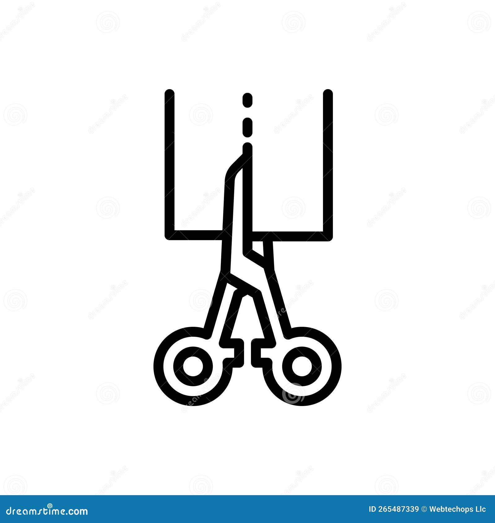Black Line Icon for Cut, Scissors and Trim Stock Vector - Illustration ...