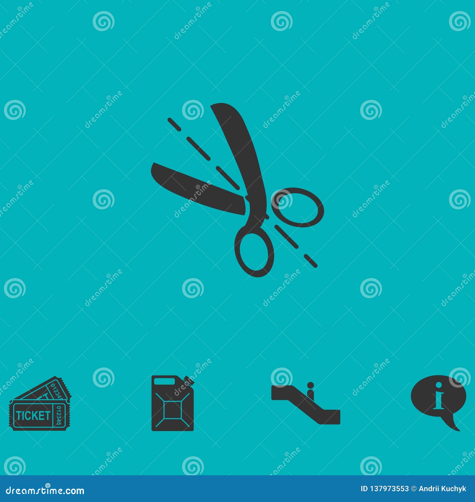 Cut icon flat stock illustration. Illustration of cost - 137973553