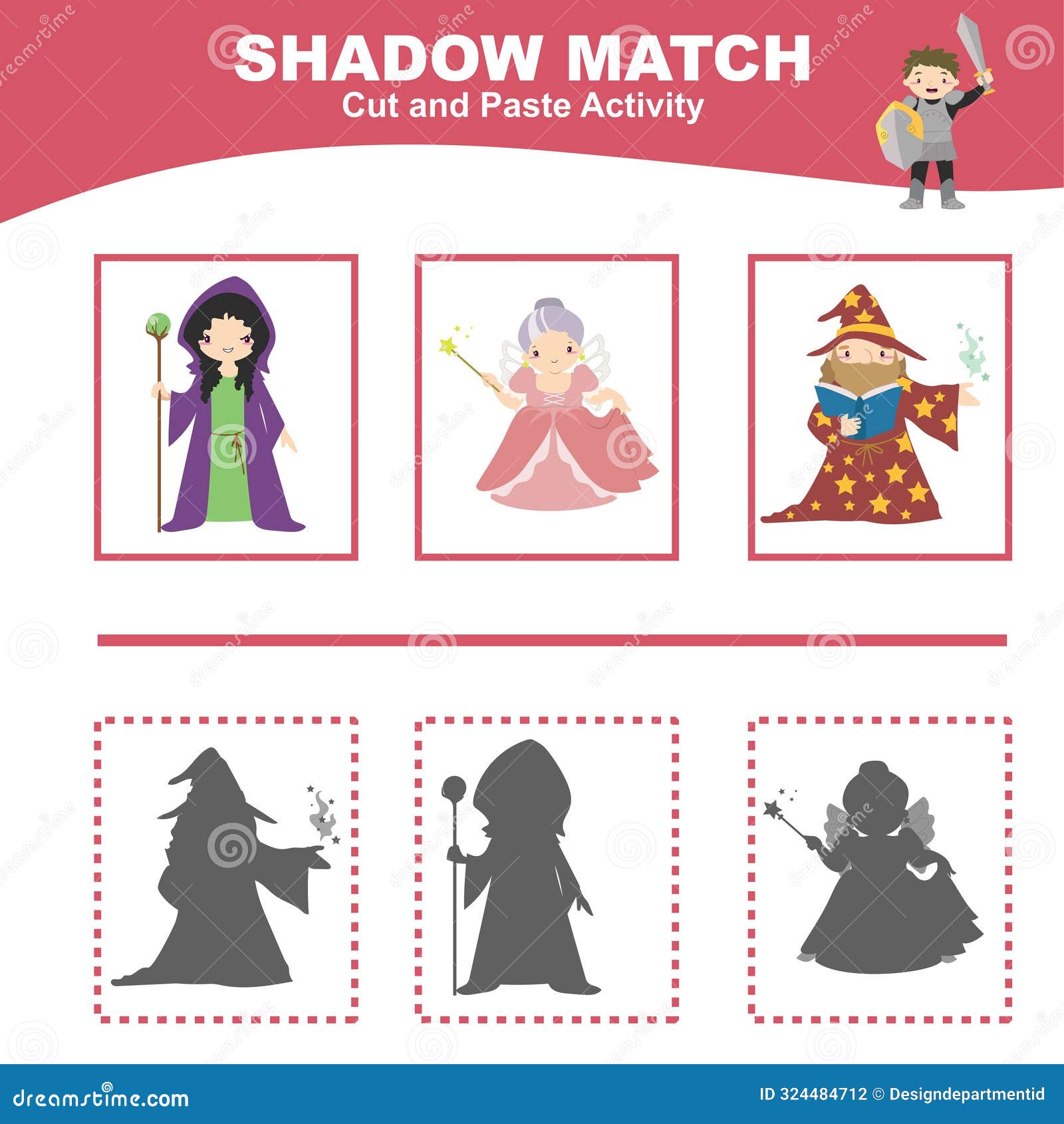 Cut the Image in Each Box and Glue it on Each Shadow Stock Illustration ...