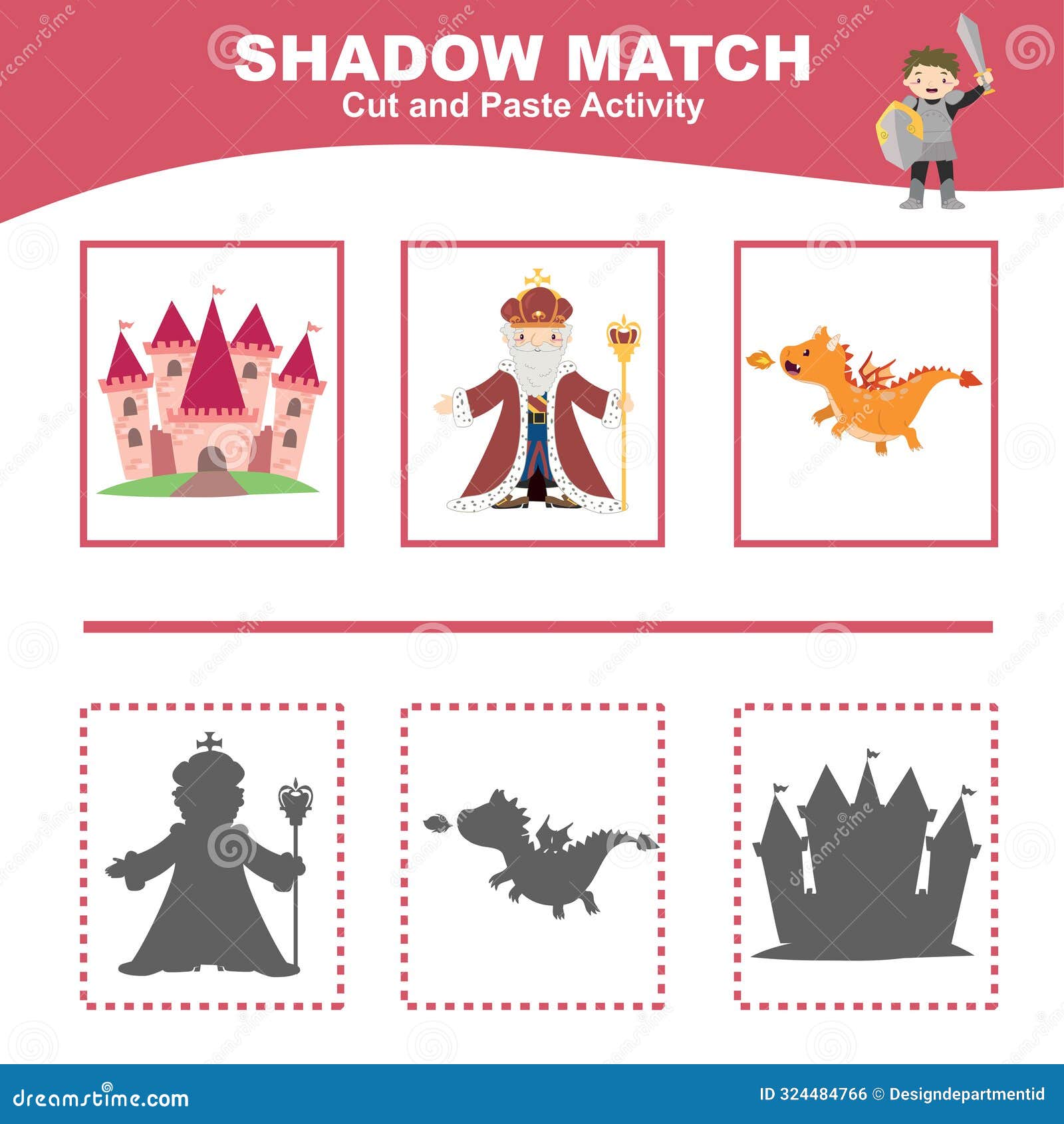 Cut the Image in Each Box and Glue it on Each Shadow Stock Illustration ...