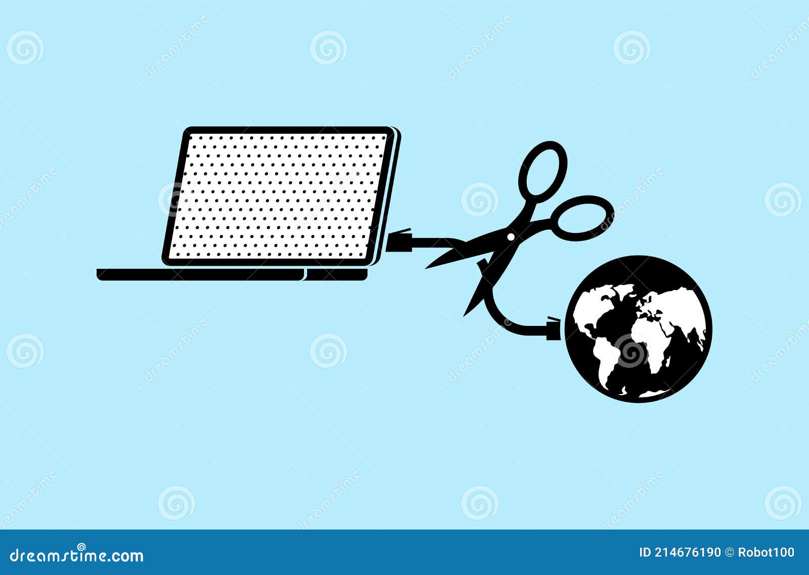 Cut Internet Cable. End of Internet Stock Vector - Illustration of ...