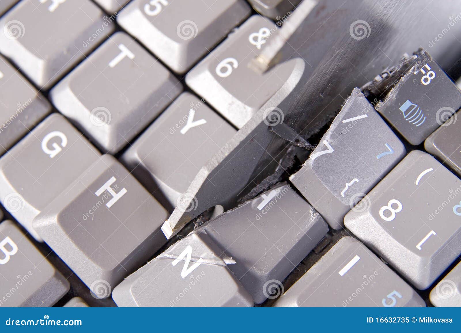 Cut keyboard stock image. Image of destroy, machine, circular - 16632735