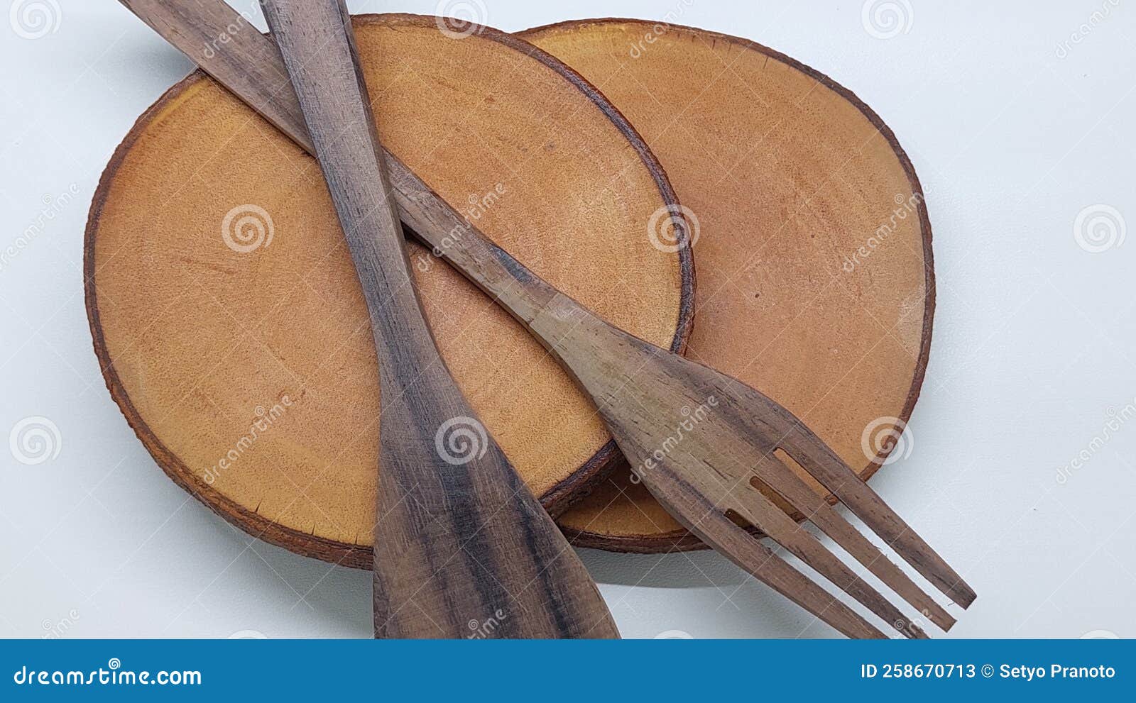 Cut Lacquered Tree Plus Spoon and Fork Made of Mahogany Tree Stock ...