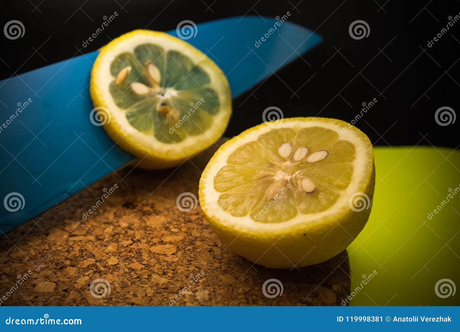 Cut Lemon Closeup stock image. Image of object, gourmet - 119998381