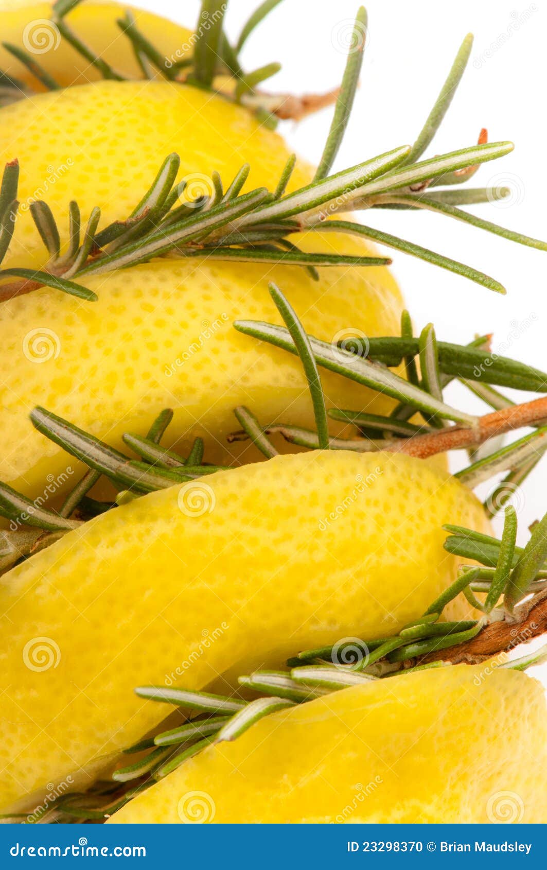 Cut Lemon Stuffed with Rosemary. Stock Photo - Image of delicious ...