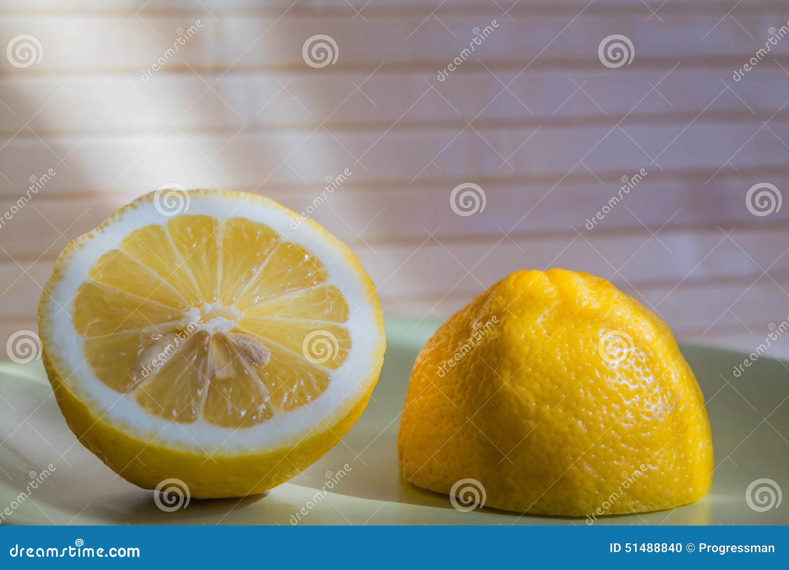 Cut a lemon in the sun stock photo. Image of bright, mint - 51488840