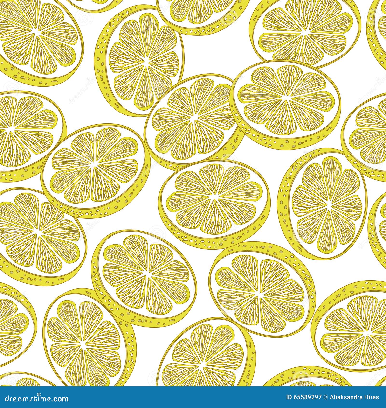 Cut Lemons Seamless Pattern Stock Vector - Illustration of decorative ...