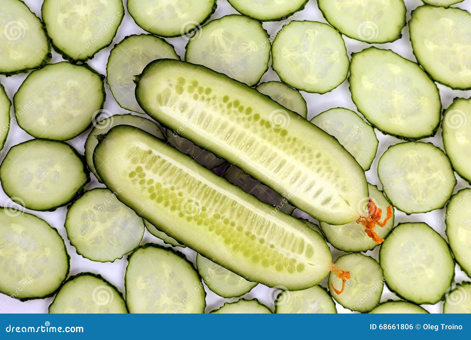 Cut Lengthwise Cucumber Background Sliced Cucumber Stock Photos - Free ...