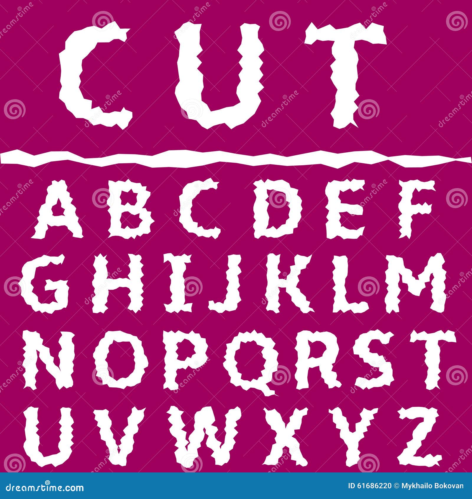 Cut letter set stock vector. Illustration of decoration - 61686220