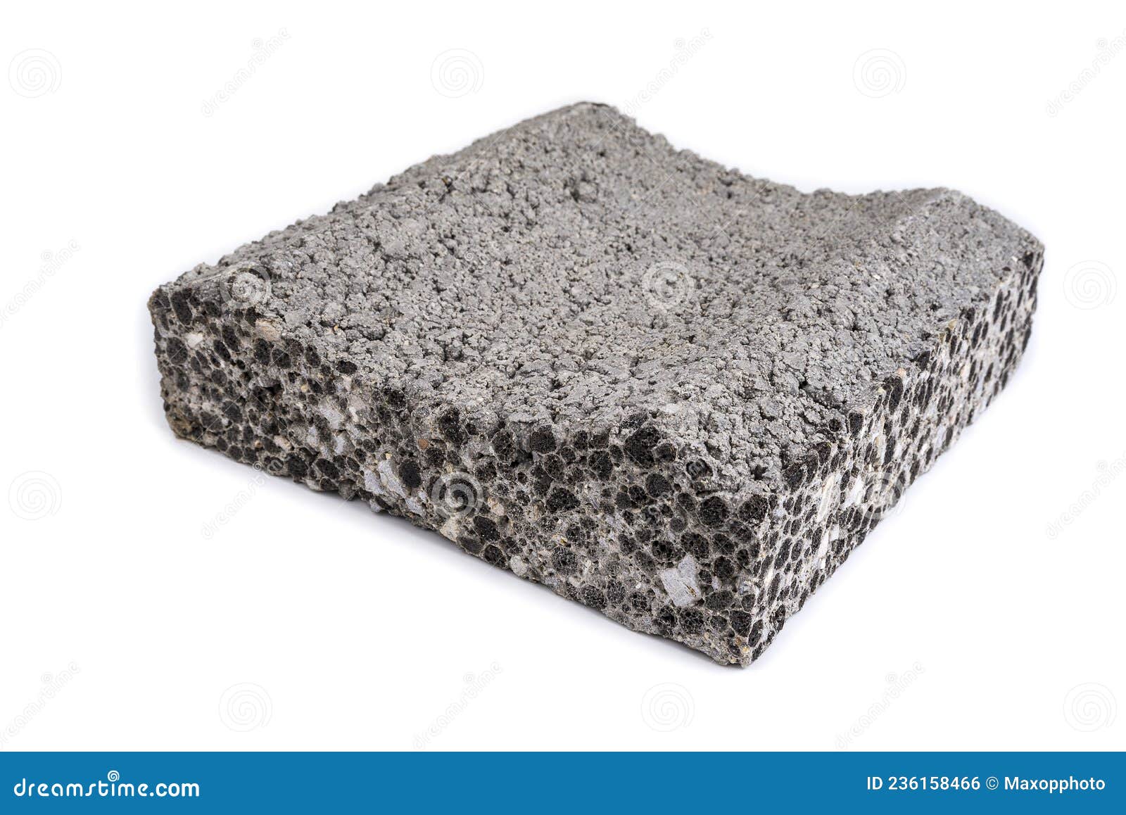 Cut Lightweight Concrete Pieces from a Blocks on a White Stock Photo ...