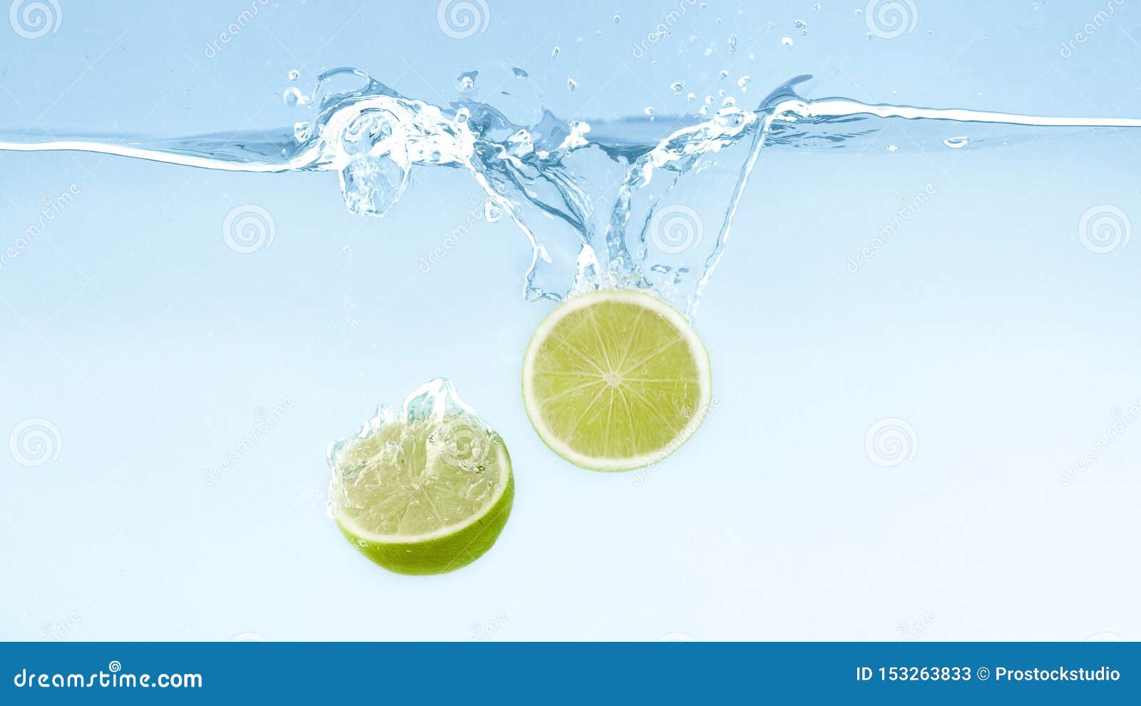 Cut Lime Falling Deeply Under Water with Splash Stock Image - Image of ...