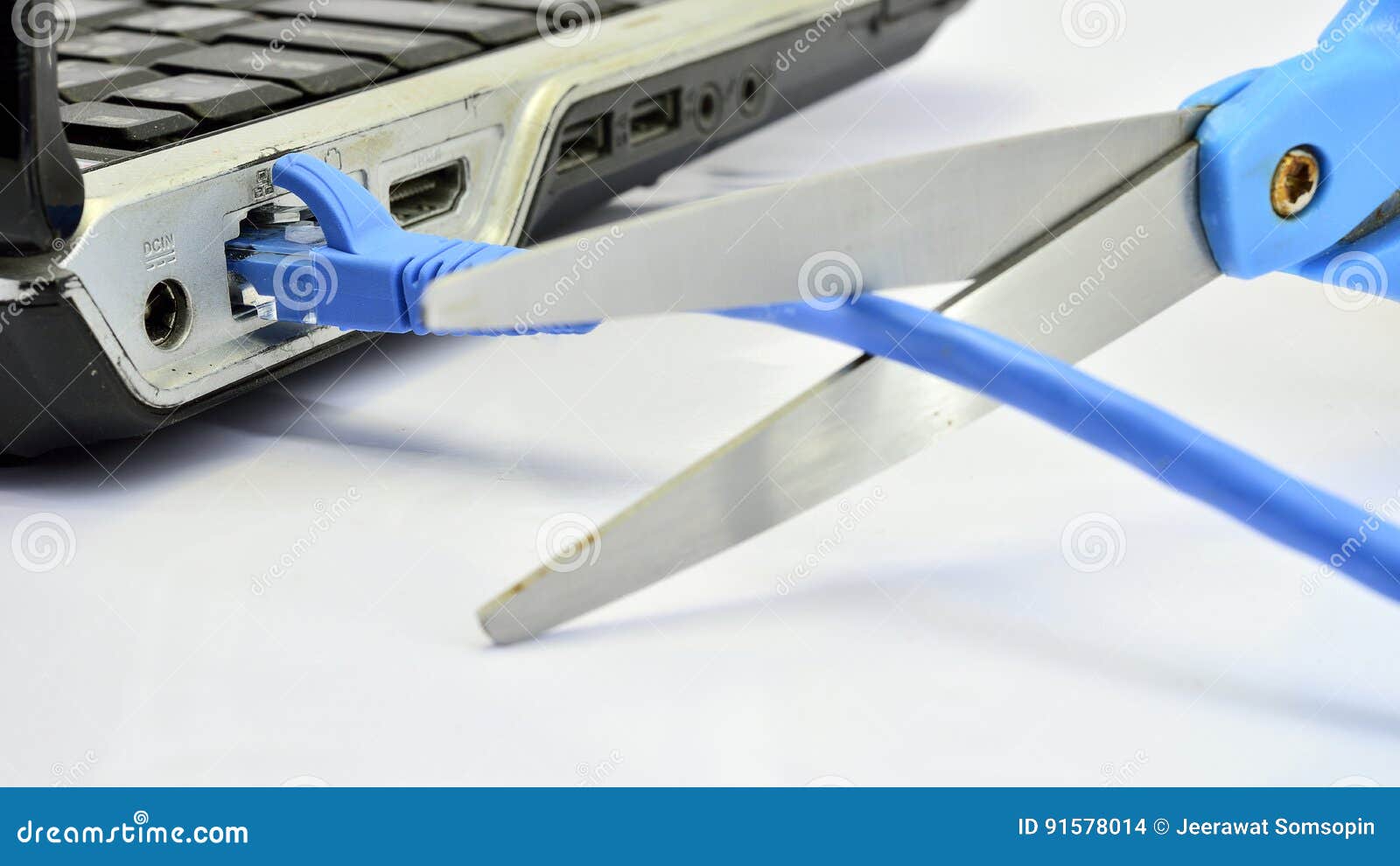 Cut the line Connection stock photo. Image of communicaton - 91578014