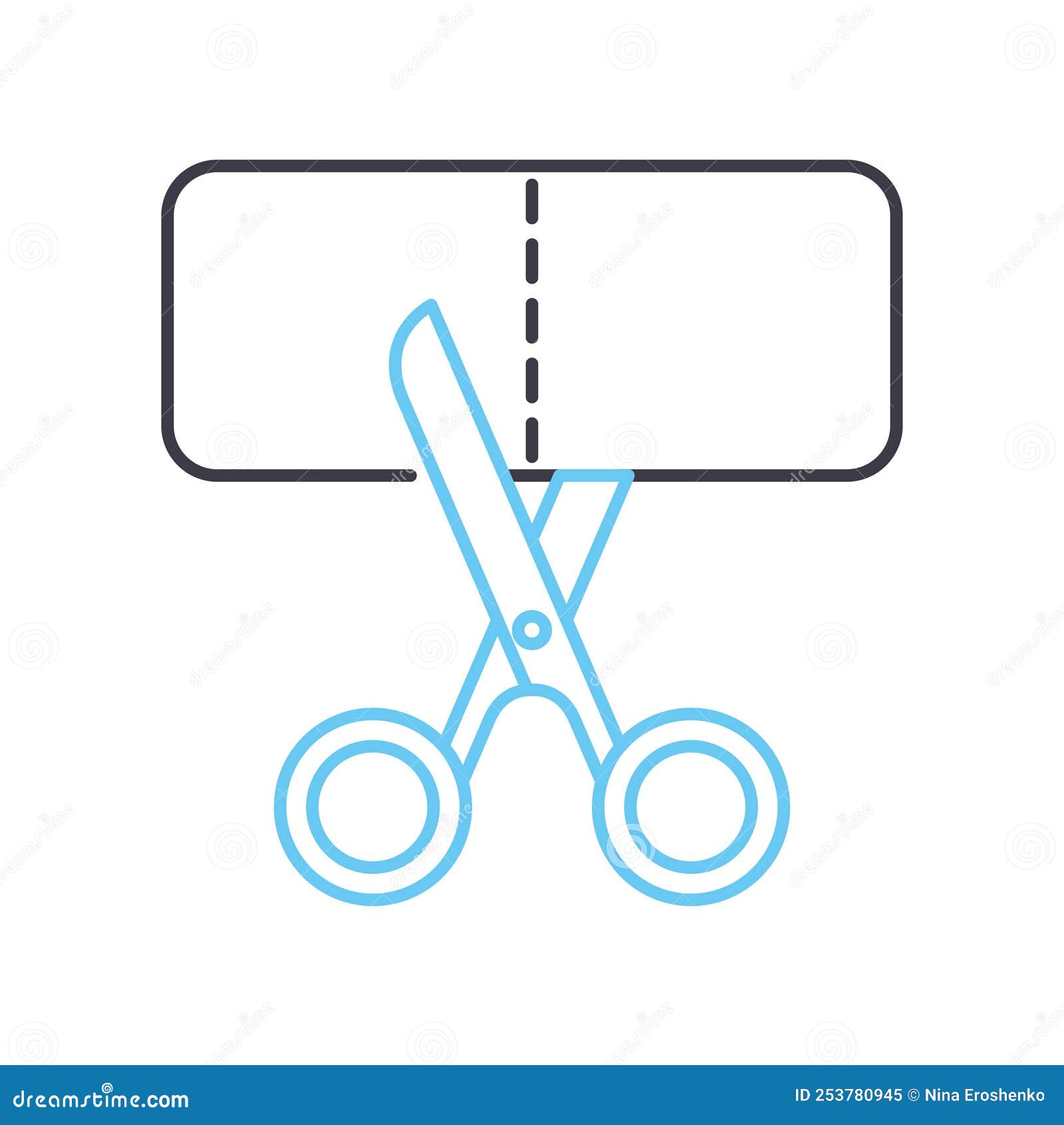 Cut Line Icon, Outline Symbol, Vector Illustration, Concept Sign Stock ...