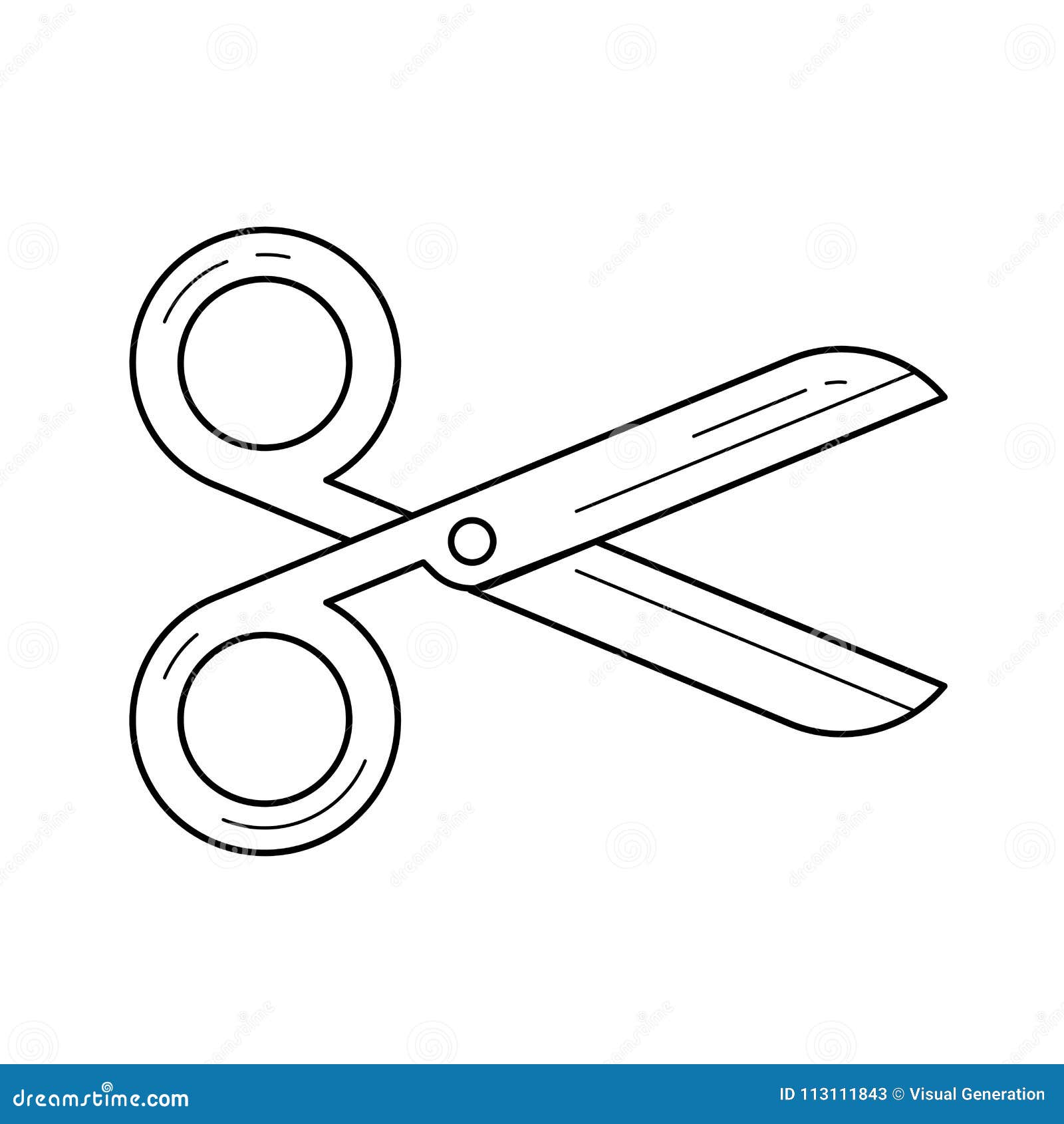 Cut line icon. stock vector. Illustration of delete - 113111843