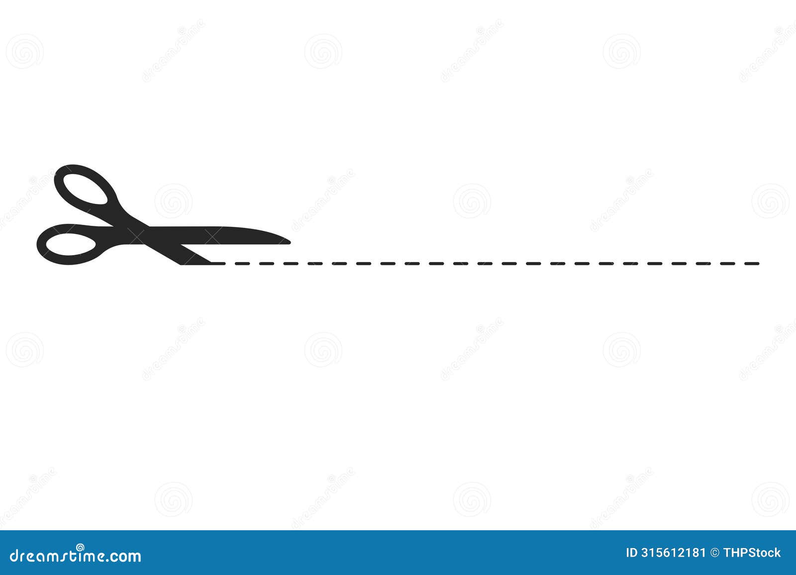 Dotted Cut Line Scissors Vector Stock Vector - Illustration of line ...