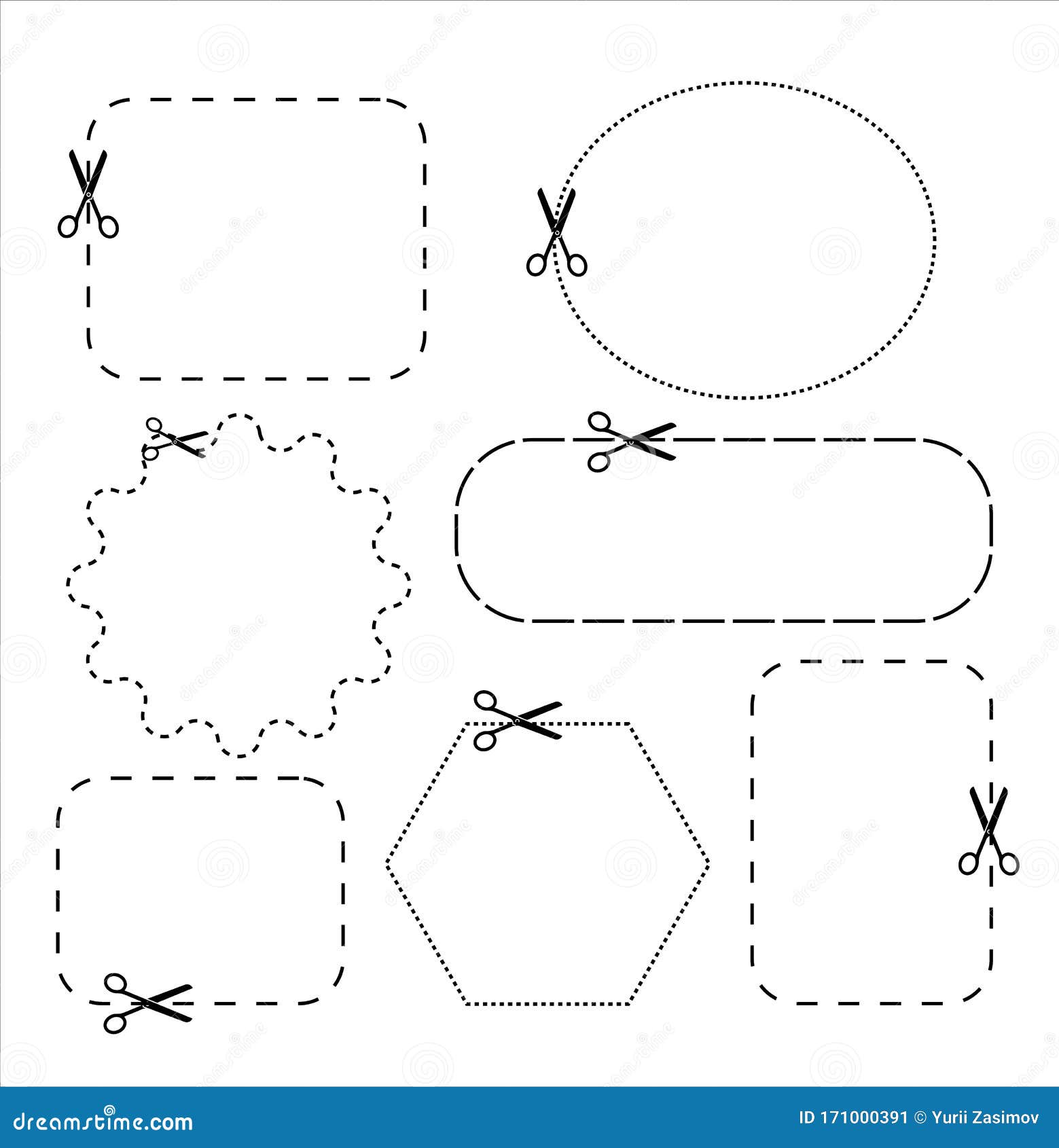 Cut Line. Vector Illustration. Paper Cut Icon with Dotted Line. Vector ...