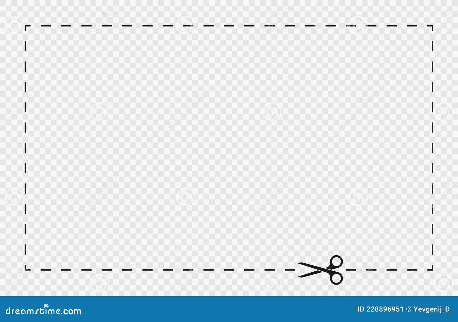 Cut Lines and Dashed Lines, Scissors Icon. Cut Line Guide for Coupon ...