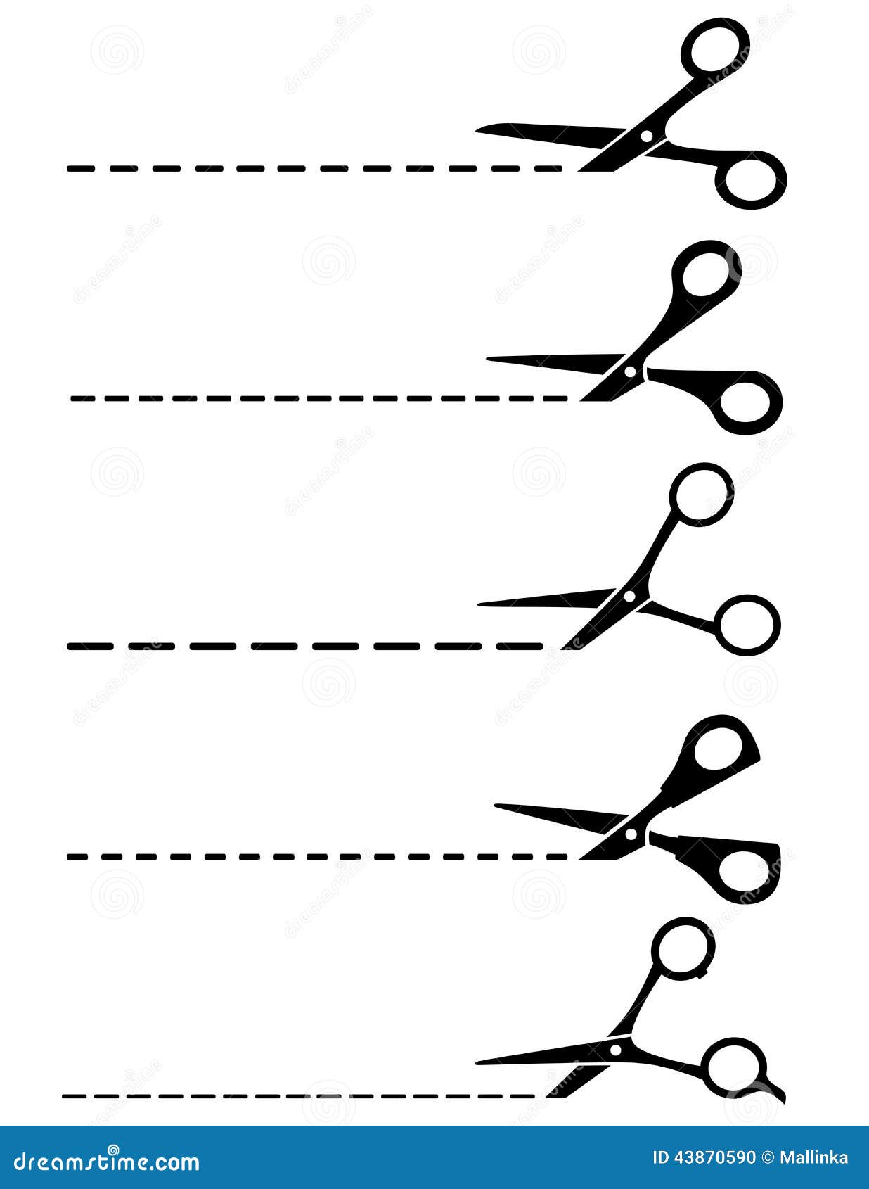Cut lines and scissors stock vector. Illustration of dash - 43870590