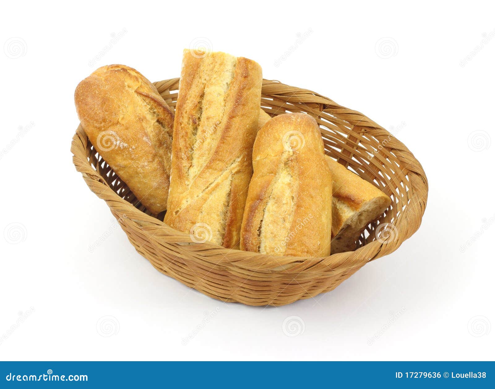 Cut Loaf Baguette Bread In Basket Stock Photography | CartoonDealer.com ...