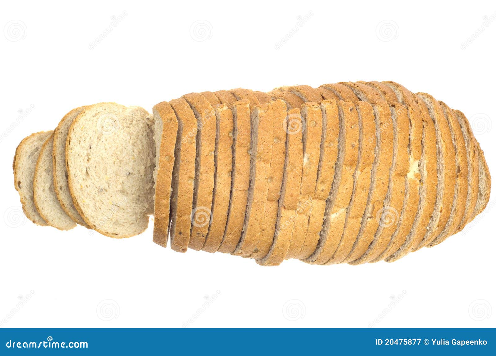 Cut loaf of bread isolated stock image. Image of agriculture - 20475877