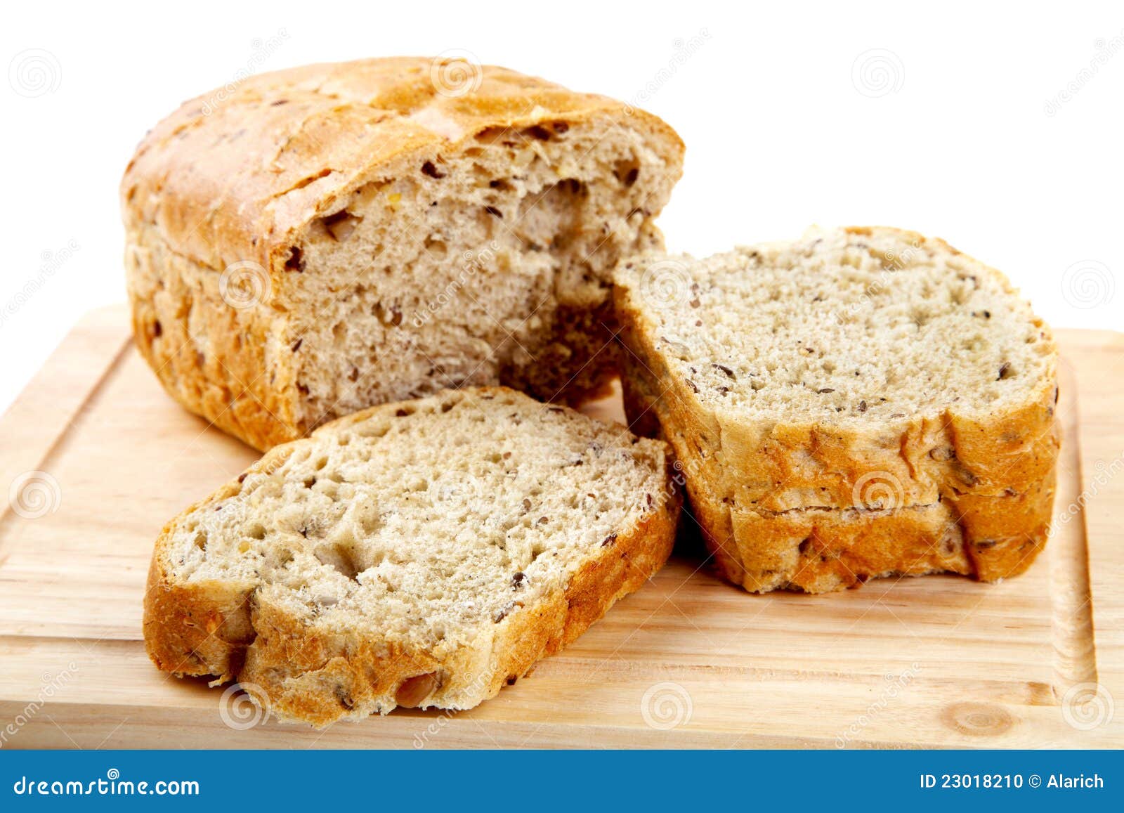 The Cut Loaf of Bread with Reflaction Isolated Stock Photo - Image of ...