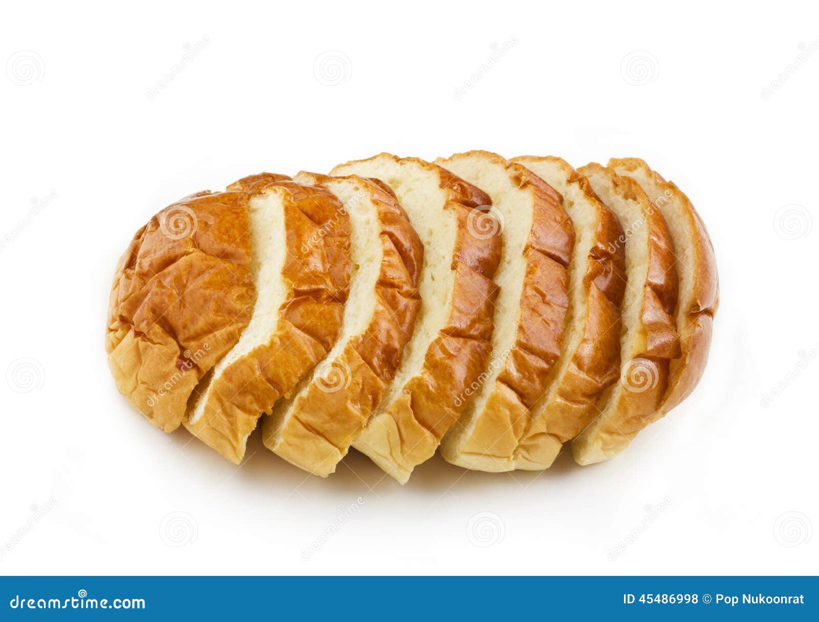 The Cut Loaf of Bread Slice Isolated on White Background Stock Photo ...