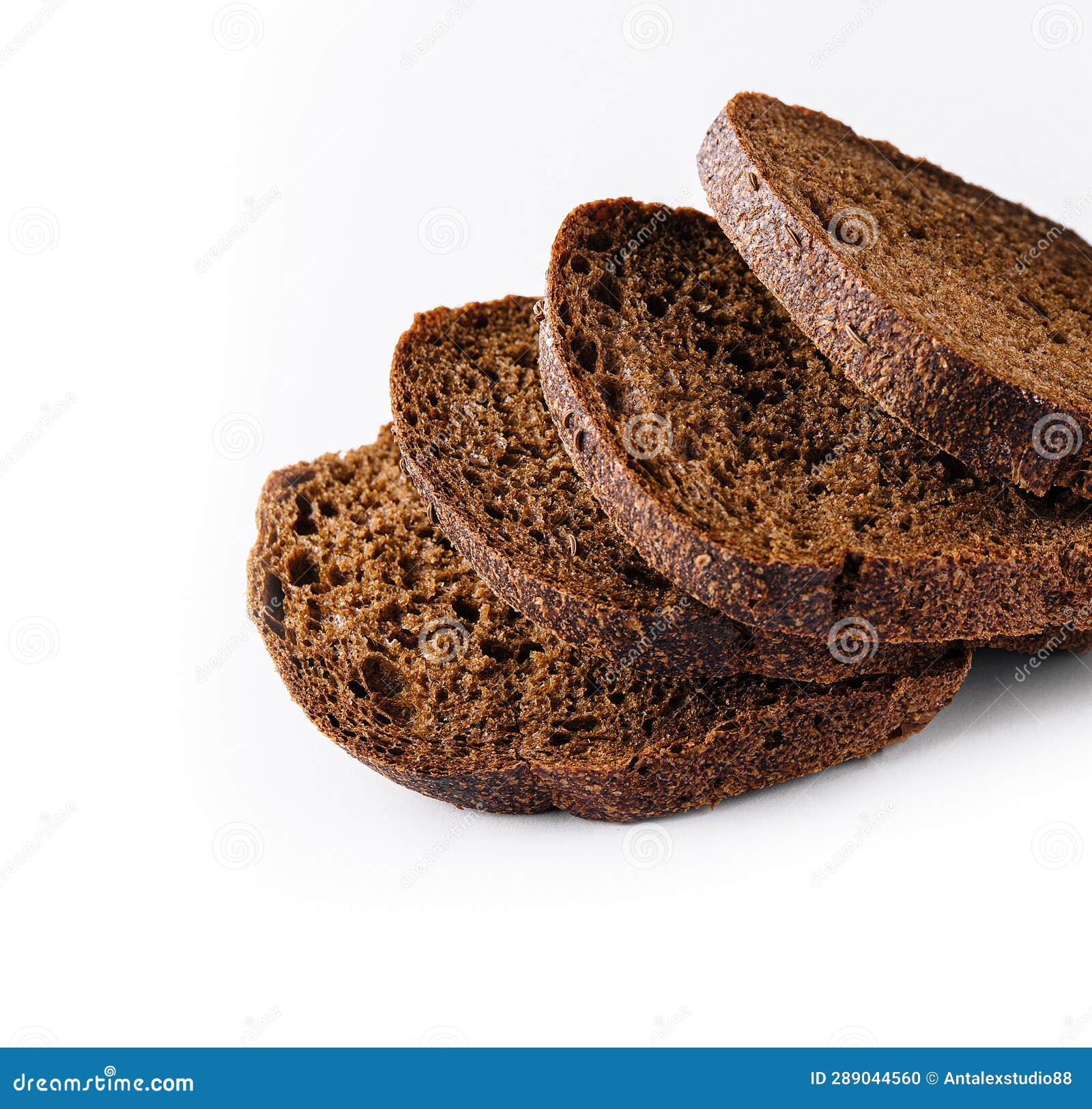 Cut Loaf of Rye Bread Isolated on White Stock Photo - Image of white ...