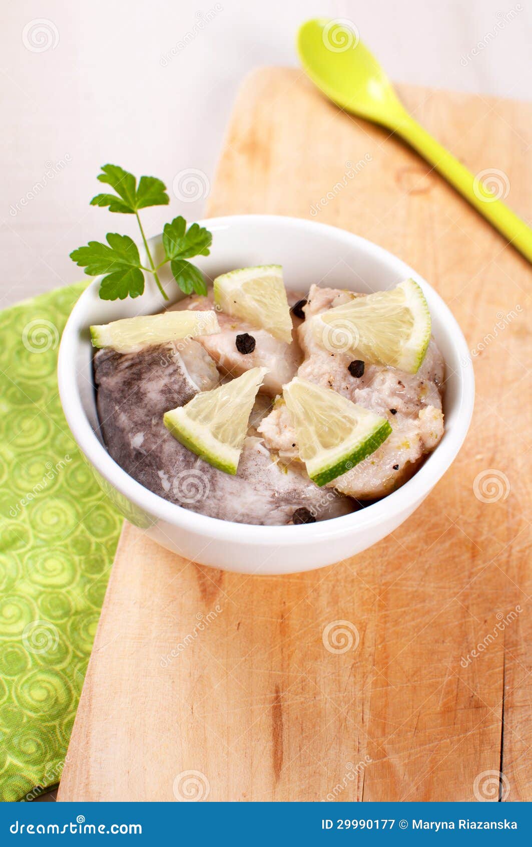 Cut and Marinated Fish Fillets Stock Image - Image of pepper, homemade ...