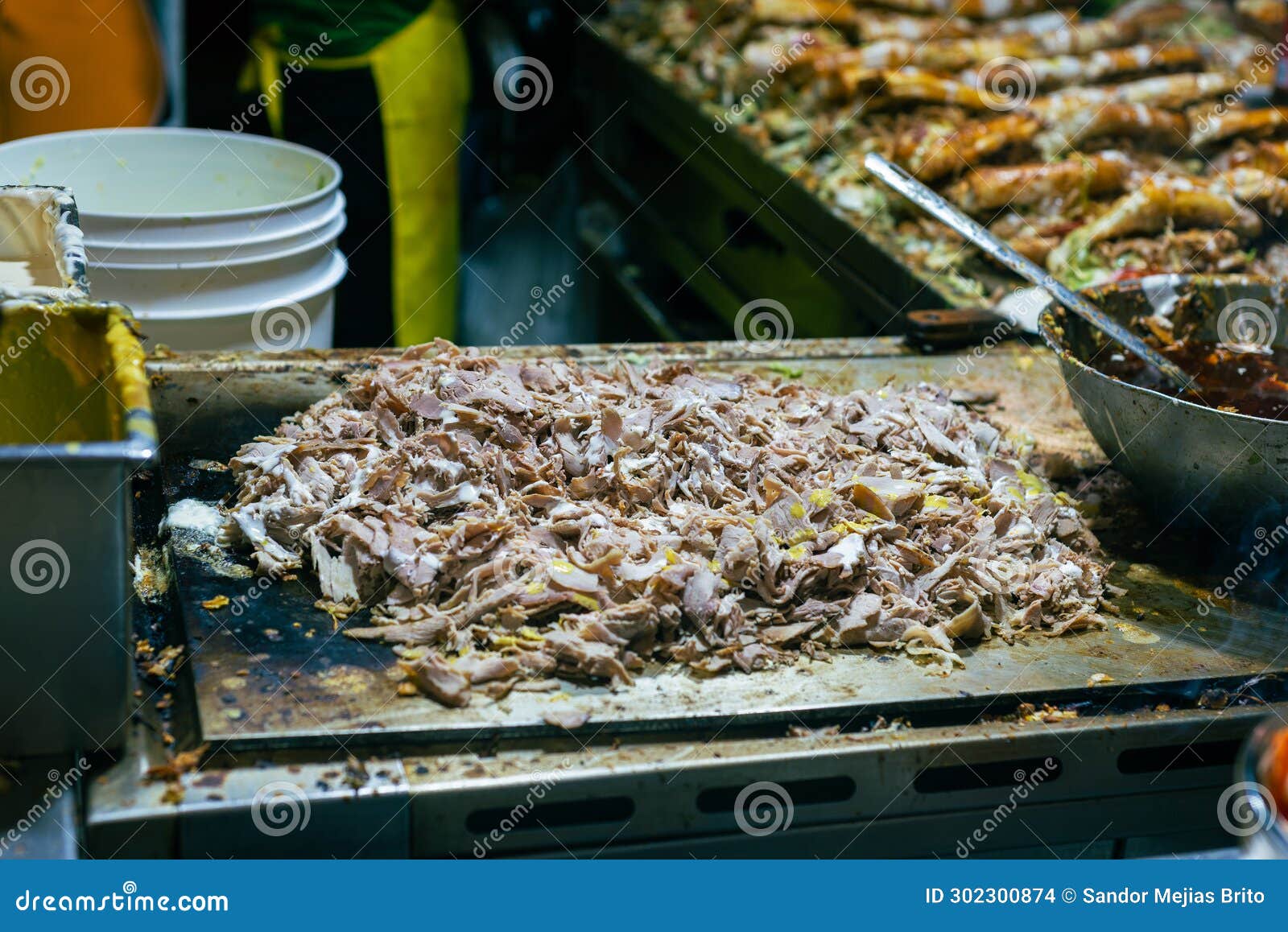 Cut Meat in a Fast Food Establishment in Mexico Stock Photo - Image of ...