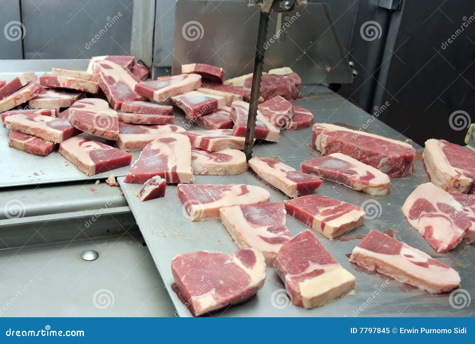 Cut of meats in butcher stock image. Image of butcher - 7797845