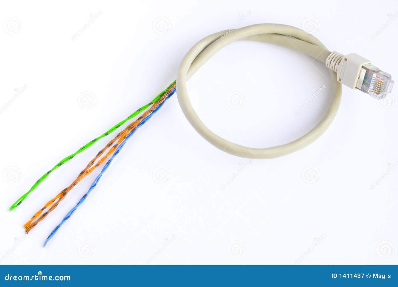 Cut network cable stock image. Image of coloured, disconnected - 1411437