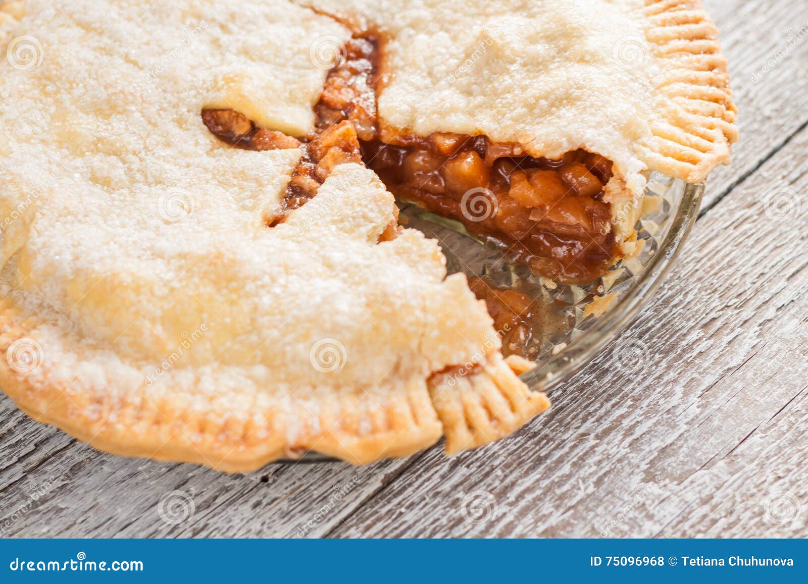 Cut Off a Piece of American Apple Pie Stock Photo - Image of july, gold ...