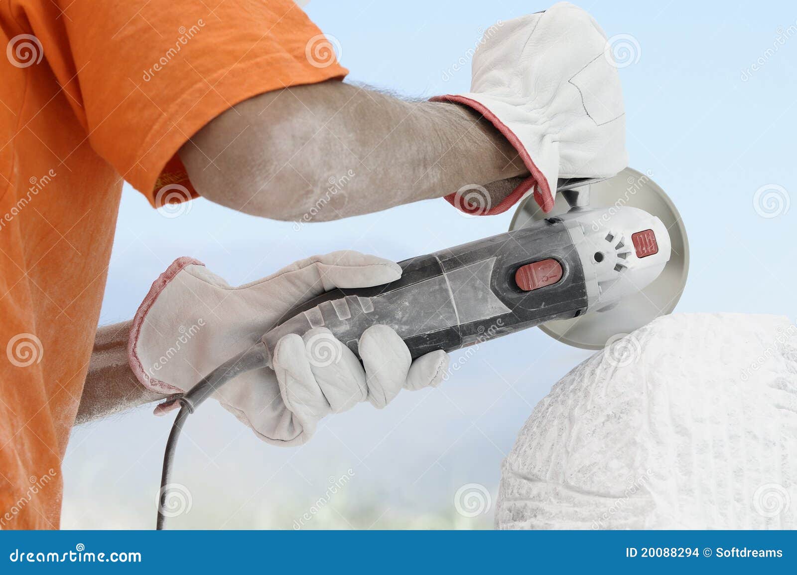 Cut-off saw work stock photo. Image of danger, worker - 20088294