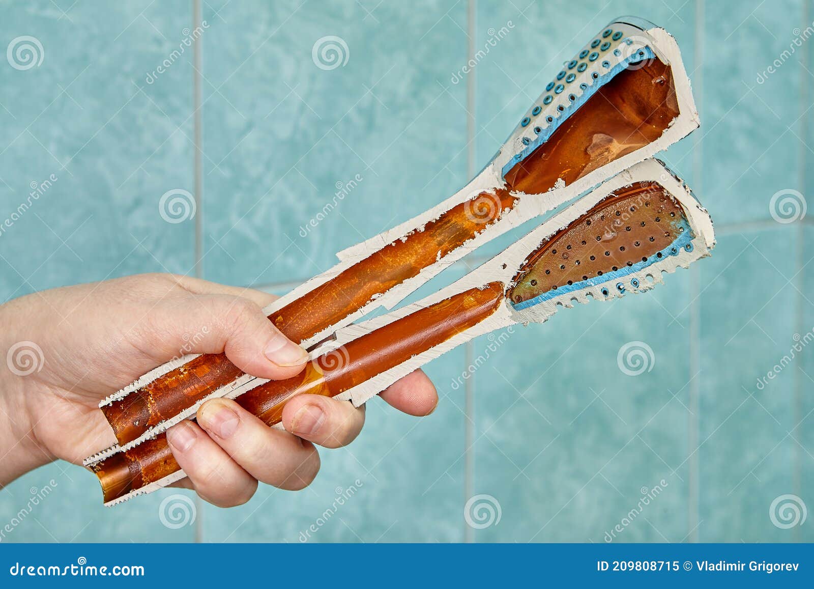 Cutaway Old Shower Head Reveals Rust Inside Stock Image - Image of ...