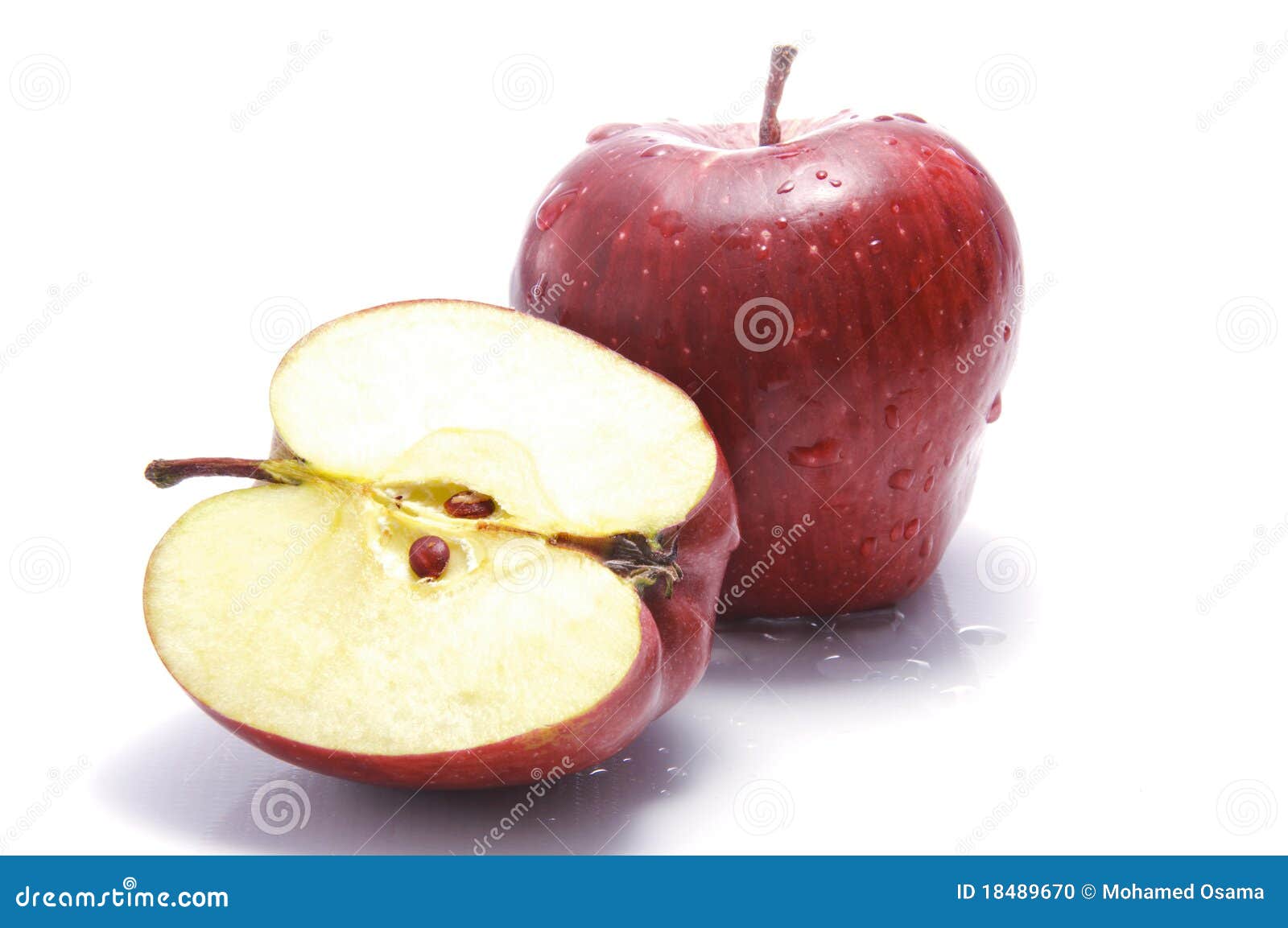 A Cut Open Apple stock photo. Image of juicy, macro, delicious - 18489670