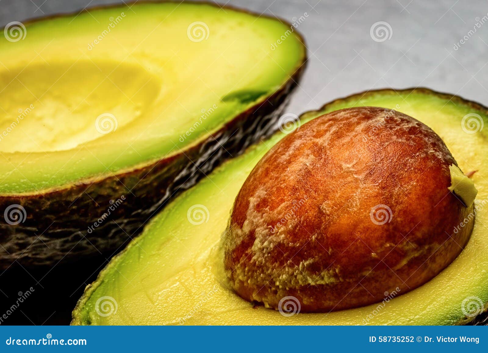 Cut open avocado stock photo. Image of closeup, avocado - 58735252