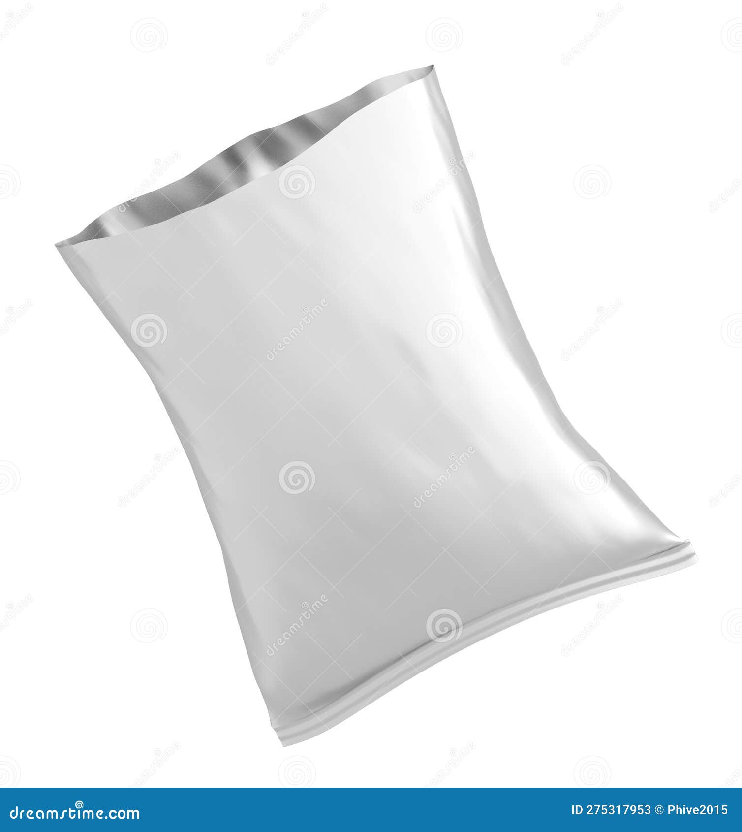 Cut Open Blank Snack Packaging Isolated on White Stock Illustration ...